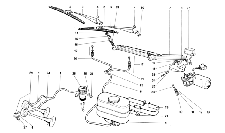 Ferrari Philadelphia Parts : 308 GTB/GTS QV : Table 117 - Windshield ...