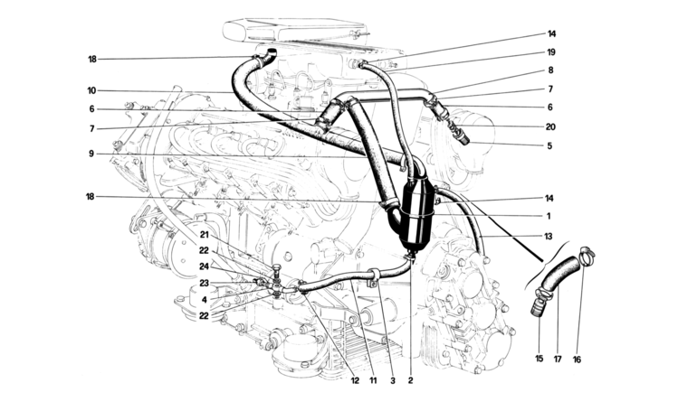Ferrari Philadelphia Parts : 308 GTB/GTS QV : Table 16 - Blow by system