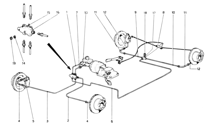 Ferrari Philadelphia Parts : 308 GTB/GTS : Table 32 - Brake system