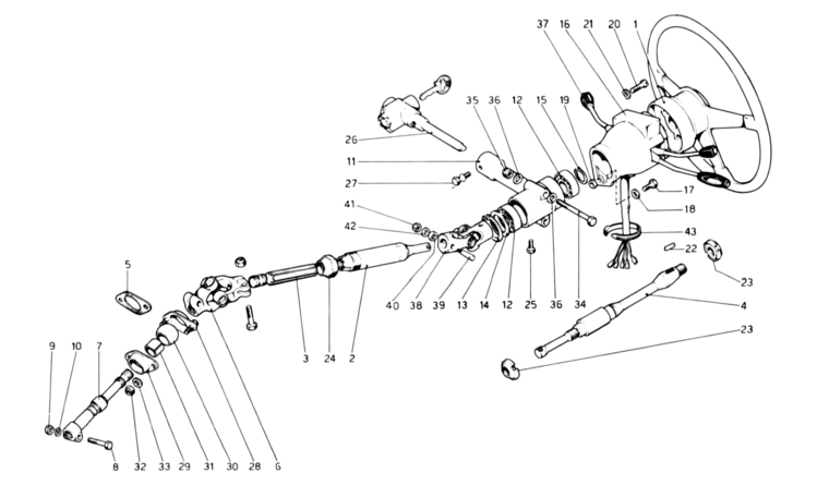 Ferrari Philadelphia Parts : 308 GTB/GTS : Table 36 - Steering column