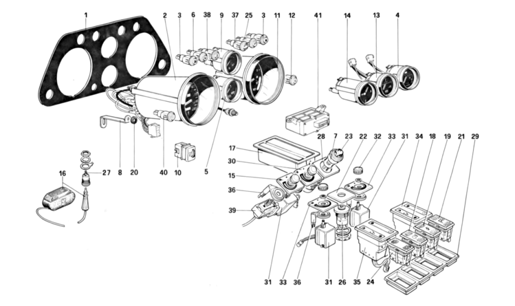 Ferrari Philadelphia Parts : 328 GTB/GTS : Table 124 - Instruments and ...