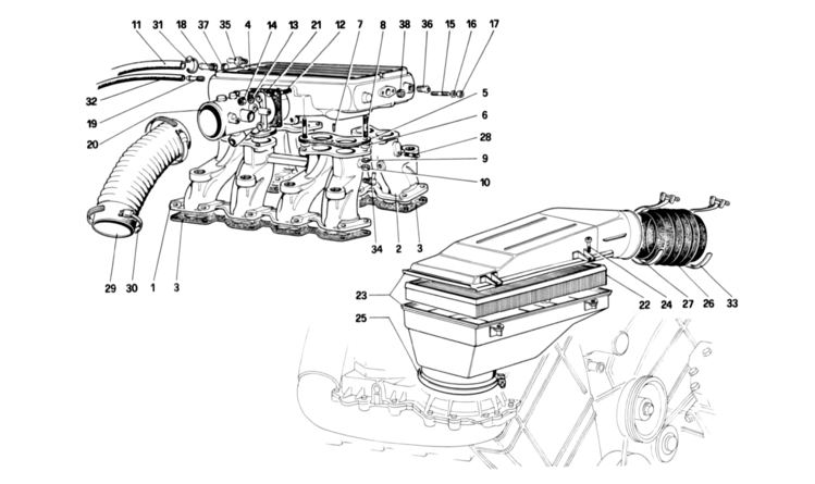 Ferrari Philadelphia Parts : 328 GTB/GTS : Table 16 - Air intake and ...