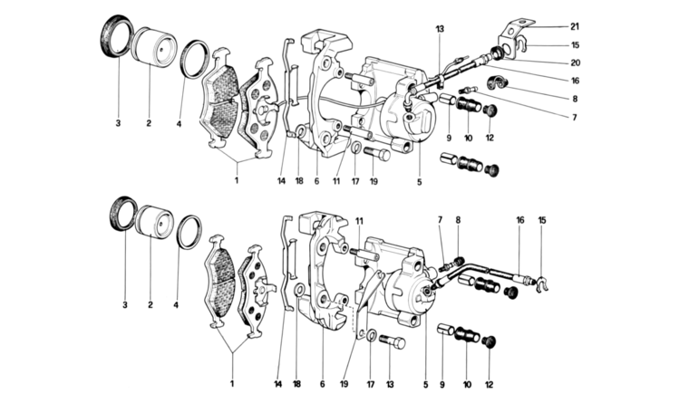 Ferrari Philadelphia Parts : 328 GTB/GTS : Table 38 - Calipers for ...