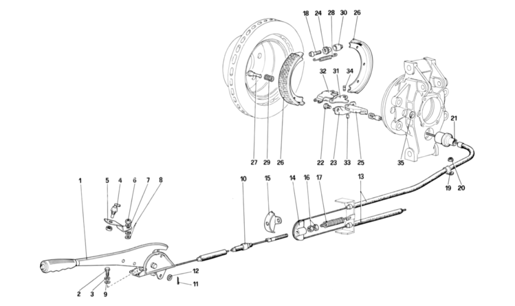Ferrari Philadelphia Parts : 328 GTB/GTS : Table 39 - Hand - brake control