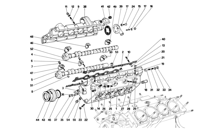 Ferrari Philadelphia Parts : 328 GTB/GTS : Table 5 - Cylinder head (Right)