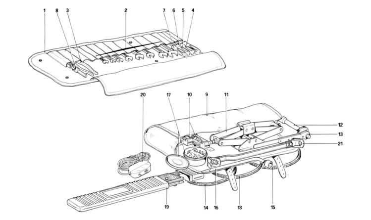 Ferrari Philadelphia Parts : 328 GTB/GTS : Table 56 - Tool - kit