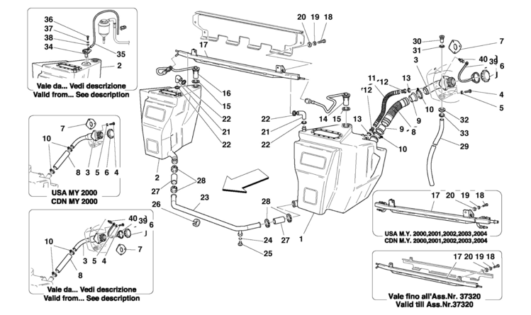 Ferrari Philadelphia Parts : 360 Modena : Table 11 - FUEL TANKS AND UNION