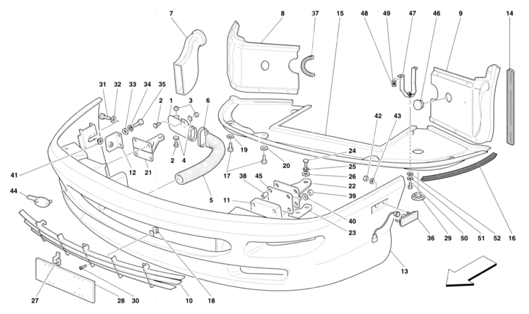 Ferrari Philadelphia Parts : 456 GT/GTA : Table 105 - Front bumper