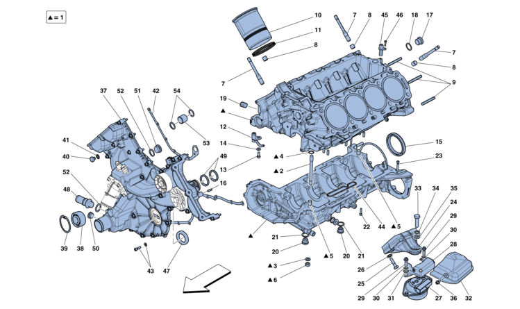 Ferrari Philadelphia Parts : 458 Italia : Table 1 - CRANKCASE