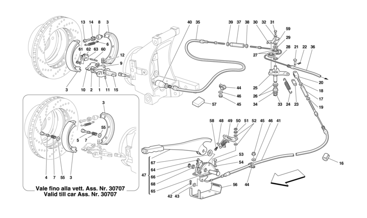 Ferrari Philadelphia Parts : 550 Maranello : Table 45 - HAND-BRAKE CONTROL