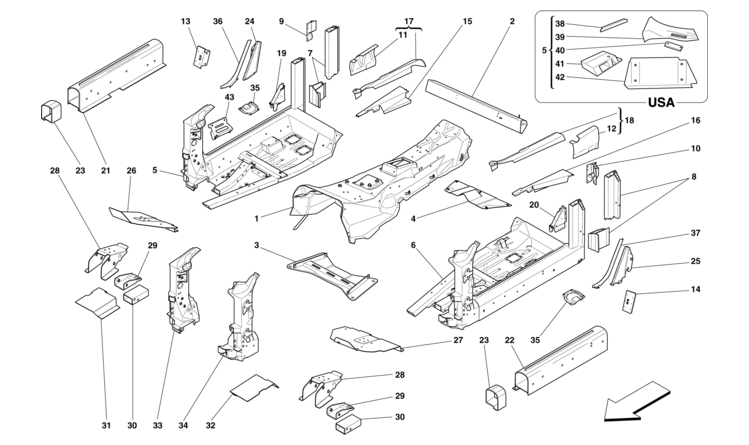 Ferrari Philadelphia Parts : 599 GTB Fiorano : Table 104 - STRUCTURES ...