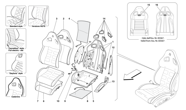 Ferrari Philadelphia Parts : 599 GTB Fiorano : Table 122 - FRONT SEAT ...