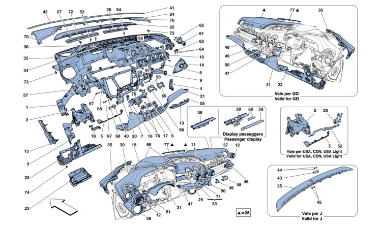 Ferrari Philadelphia Parts : F12berlinetta : Table 125 - DASHBOARD
