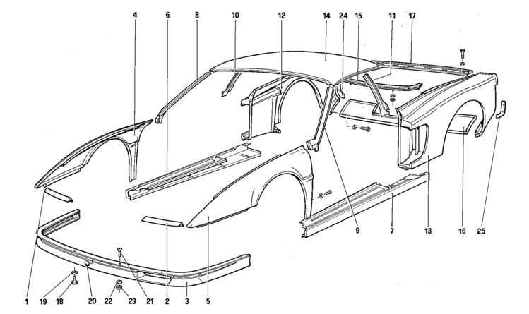 Ferrari Philadelphia Parts : Testarossa : Table 101 - Body - External ...