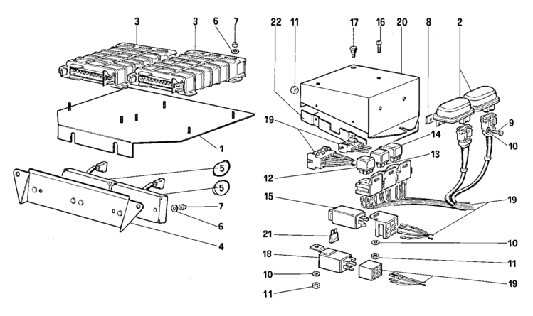 Ferrari Philadelphia Parts : Testarossa : Table 12 - Electric controls ...